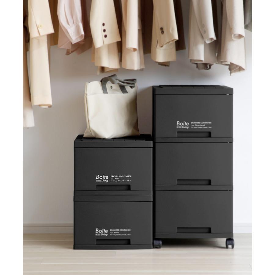 収納ケース 引き出し 1段 スリム ブラック MA-4035 Boite ベストコ | 衣装ケース 収納ボックス プラスチック チェスト 押し入れ クローゼット 押し入 : 奏屋 - 通販 ...