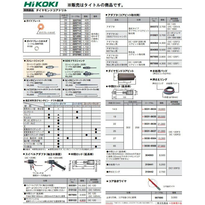 HiKOKI (HiKOKI) ストレートシャンク 320721 Lシャンク φ50以上用 320-721 ハイコーキ 日立 小型便 : カナ ...