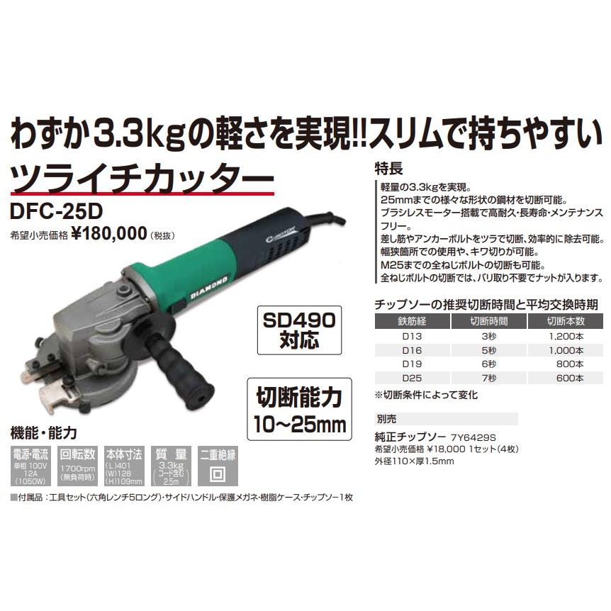 IKK ツライチカッター DFC-25D サイズ401×128×109mm 切断能力10〜25mm SD490対応 際切鉄筋カッター :DFC-25D:カナジン ヤフー店 - 通販 ...