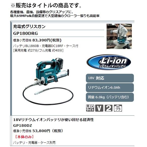 (マキタ) 充電式グリスガン GP180DZ 本体のみ 最大69MPa 自動変速 18V対応 makita :GP180DZ:カナジン ヤフー店 - 通販 - Yahoo!ショッピング
