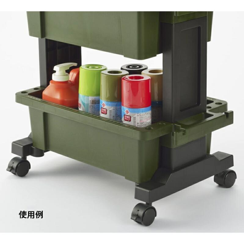 送料無料 アステージ ツールワゴンテーブル TWT-490G カラー/グリーン 490x295x755mm 重量約4.0kg 天板テーブル・ボックス2段タイプ Astage 。 :TWT ...