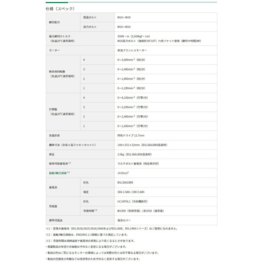 HiKOKI WR36DH(NNB) コードレスインパクトレンチ ストロングブラック 本体のみ 36V対応 日立 ハイコーキ セット品バラシ 当店オリジナル品 : カナジン ヤフー店 - 通販 ...