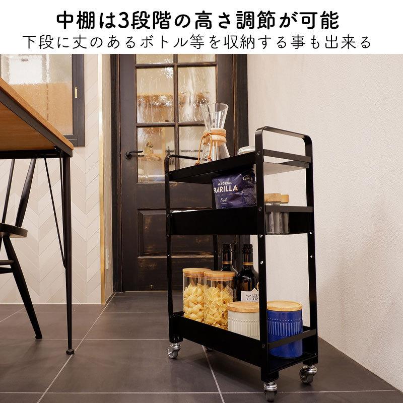 ストレージワゴン NIT-18 NIT-18WH NIT-18BK ホワイト ブラックワゴン キッチン リビング エラストマー キャスター付 北欧 組立品 1人暮らし 新生活 東谷 : 家具の ...