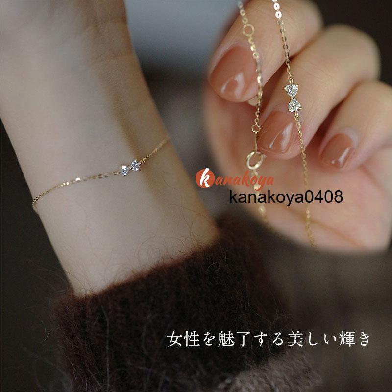 ブレスレット レディース 細 チェーン 上品 アクセ 大人可愛い シルバー925 k14コーティング 女性 母の日ギフト CZダイヤ プレゼント : 叶子屋 - 通販 - Yahoo!ショッピング