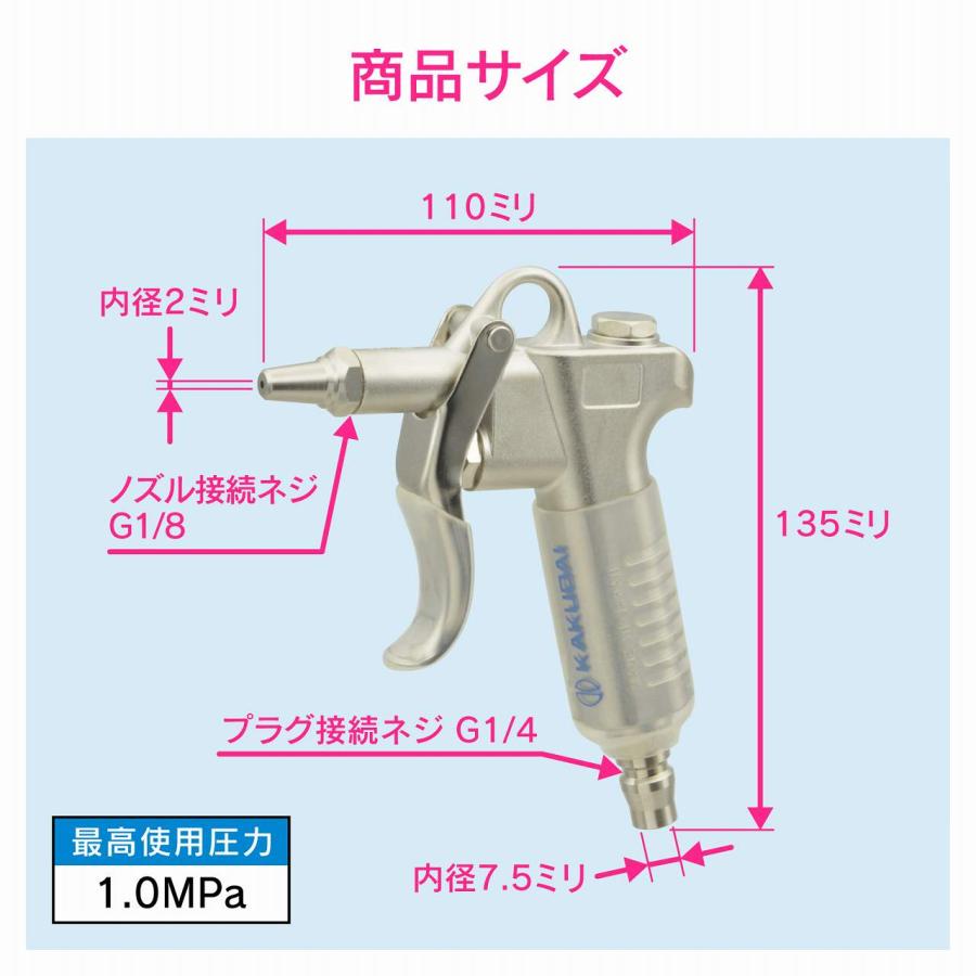カクダイ GAONA／ガオナ／カクダイ GA-JM001 エアブローガン グリップカバーつき プラグ式 〇 : 住設建材カナモンジャー ...