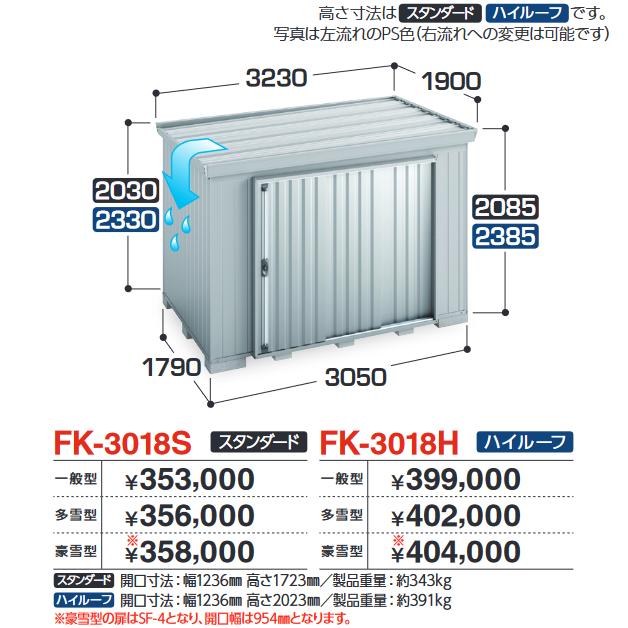 アイビーストッカー イナバ物置 FK-3018S FORTA フォルタ 屋根傾斜変更物置 スタンダード 【一般型】【お届け先 関東限定】 ⇒ : 住設建材カナモンジャー - 通販 ...