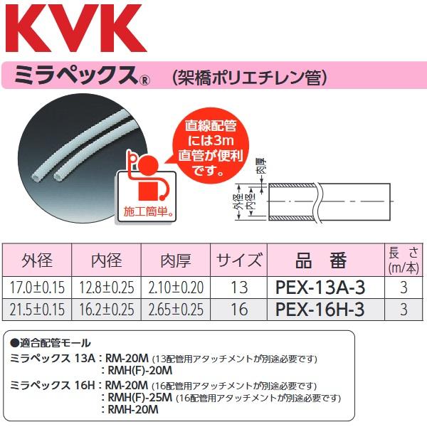 KVK KVK PEX-13A-3 ミラペックス 架橋ポリエチレン管 3m直管 【サイズ13】 λ : 住設建材カナモンジャー - 通販 - Yahoo!ショッピング