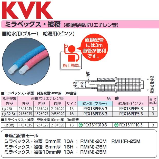 KVK KVK PEX13PFP10-3 ミラペックス・被覆 被覆架橋ポリエチレン管 発砲被覆 10mm厚 3m直管【給湯用 ピンク】【受注生産品】 λ : 住設建材カナモンジャー - 通販 ...