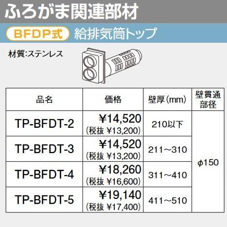 パーパス TP-BFDT-4〔BPT4〕 ガスふろがま部材 BFDP式給排気筒トップ ⇒ : 住設建材カナモンジャー - 通販 - Yahoo ...