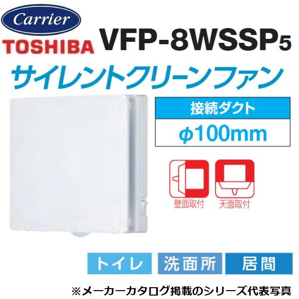TOSHIBA 東芝／日本キヤリア VFP-8WSSP5 パイプ用ファン 風量形 パネルタイプ トイレ・洗面所・居間用【接続ダクト φ100mm】 〇 : 住設建材カナモンジャー - 通販 ...