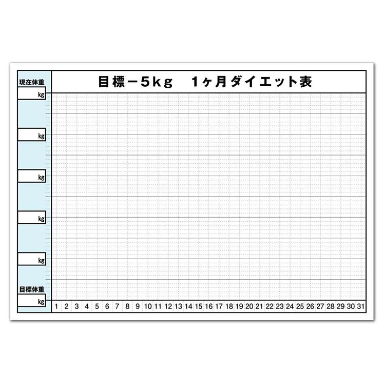 〔ポスター A1〕 グラフ ダイエット -5kg 目標 日付有 (A1サイズ 594×841mm) : 看板いいな ヤフー店 - 通販 - Yahoo!ショッピング