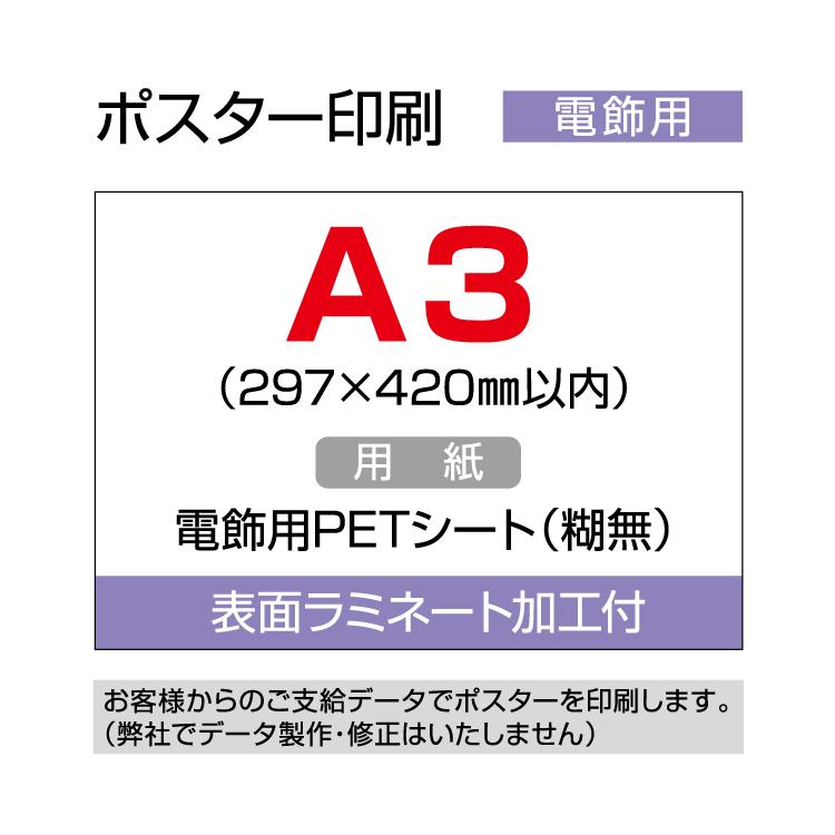 ポスター印刷 (電飾用) A3 (297×420mm以内) : 看板いいな ヤフー店 - 通販 - Yahoo!ショッピング