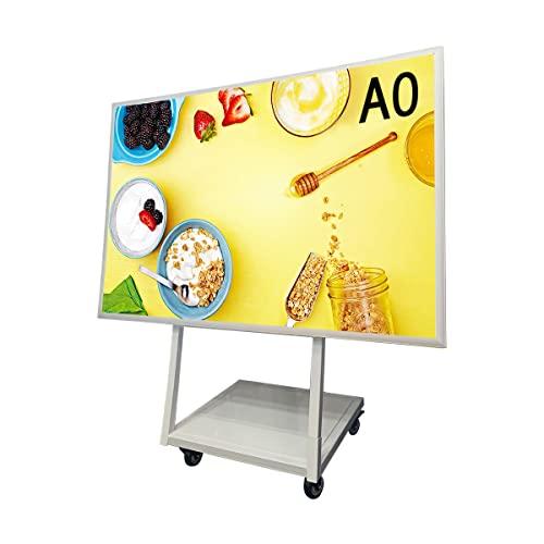 【型番：OKH20ST-A0】【高輝度5000Lux】LEDライトパネル スタンド看板 電飾看板 メニュー看板 A0サイズ シルバー色 室内用 立て看板 移動式看板 : 看板アトム - 通販 ...