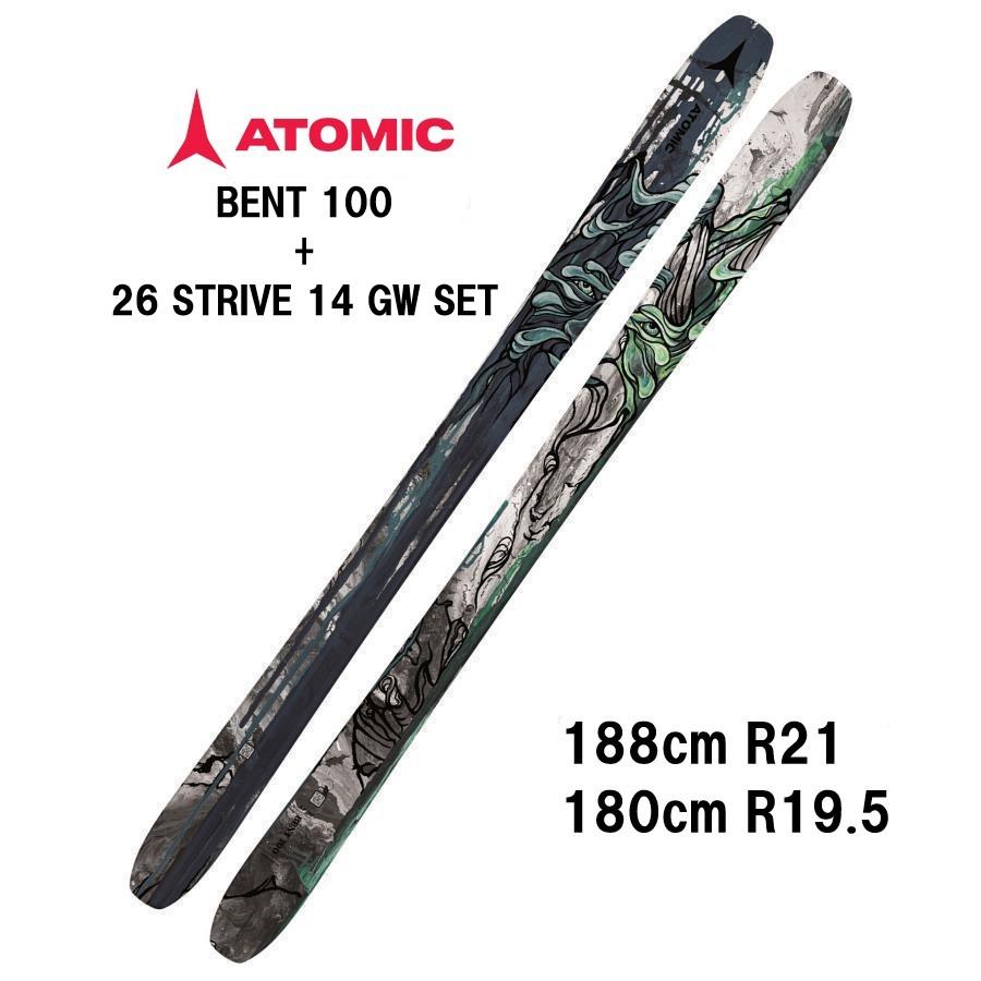 ATOMIC 24 アトミック BENT 100 + 26 STRIVE 14 GW パウダー フ リーライド ビンディングセット ...