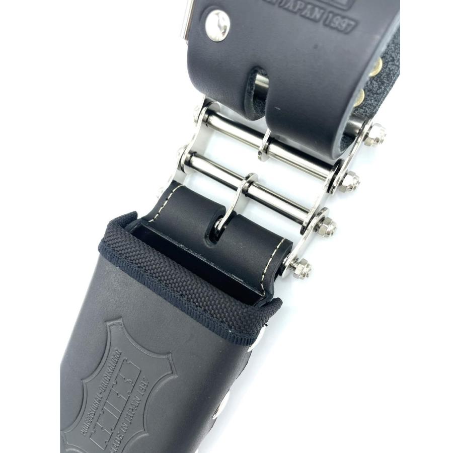 KNICKS ニックス KBS-100LDX3 公認カスタム 【ブラック】 （縁バリスティック巻き） 総ヌメ革3連結チェーンタイプ鳶レベルホルダー : kbs-100ldx3b : 神田機工店 ...