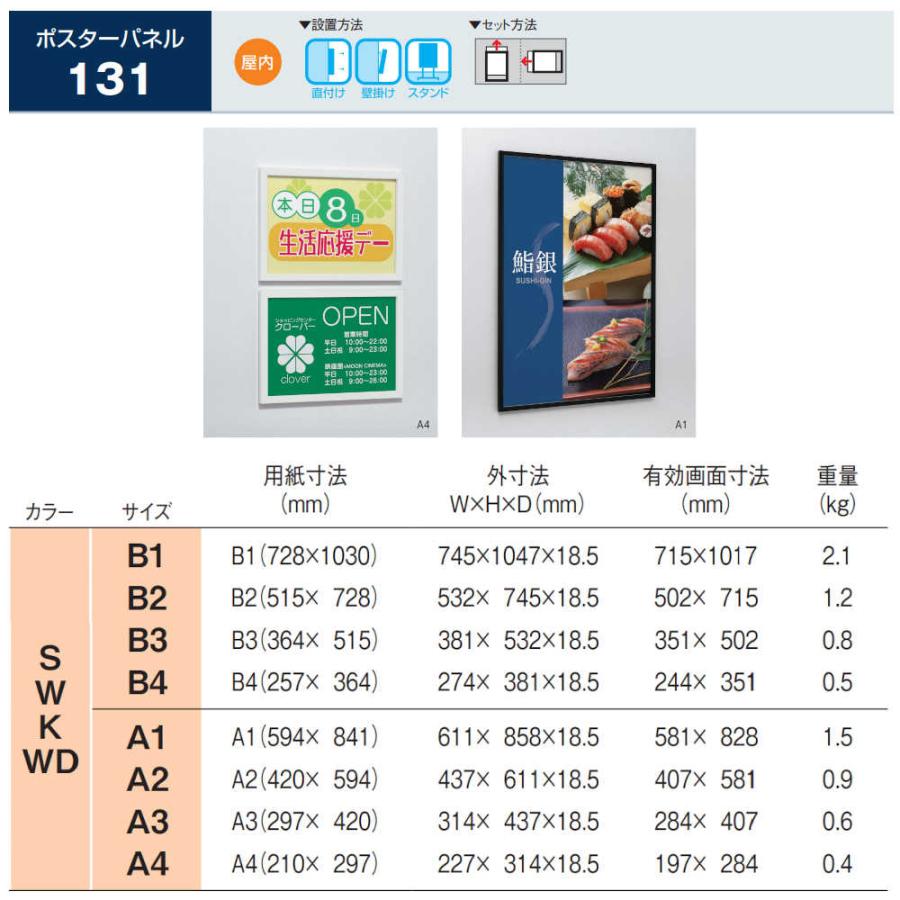 ポスターパネル ベルク アルモード 131 K（ブラック） A3サイズ 1辺開口 直付け 壁掛け スタンド 1枚(メーカー直送 代引き不可) : カネマサかなものe-shop - 通販 ...