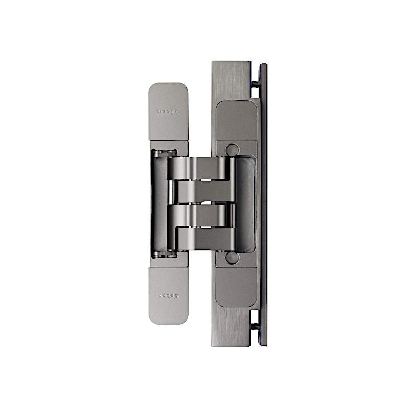 三次元調整機能付隠し丁番 LAMP DX80G-8 アルミニウム合金 サテンニッケルめっき 開角度：180° 扉幅：1000以下 扉高さ：2100以下 質量g：1880 ガラス厚：8mm ...