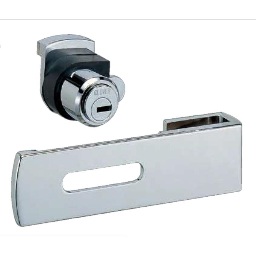 引戸ガラス用スライディングロック 白熊 シロクマ クローバ CLOVER LO-4010 右前用 クロームメッキ 扉ガラス 5mm、6mm ...