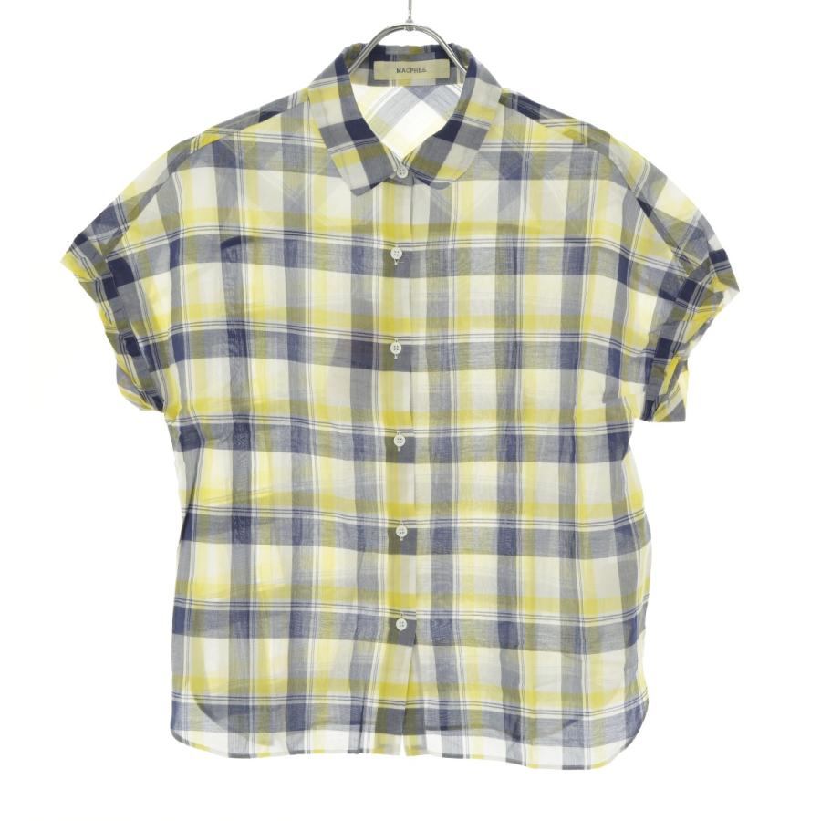 MACPHEE / マカフィー チェックシャツ フレンチスリーブブラウス : ブランド古着の買取販売カンフル - 通販 - Yahoo!ショッピング