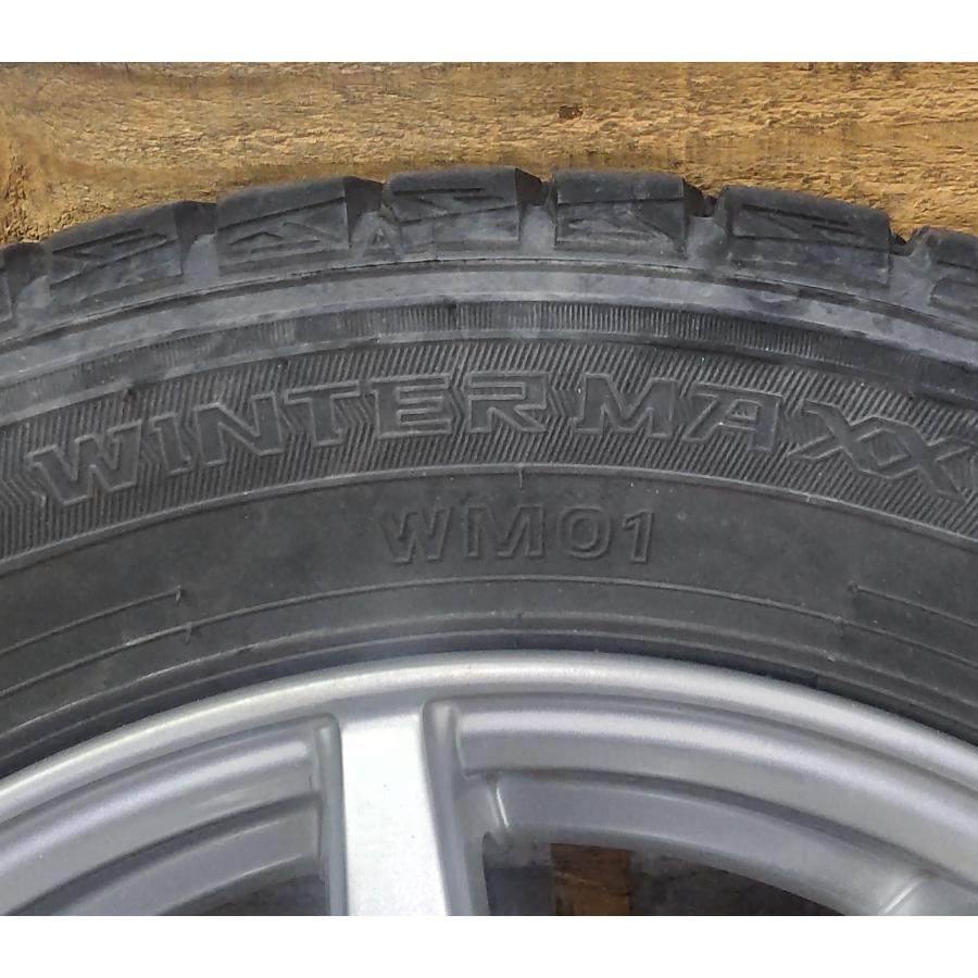 スタッドレス タイヤ アルミ ホイール 4本 155/65R13 73Q 2018年製 DUNLOP WINTER MAXX WM01 G Mach 社外 13×4,00B 4穴 ET42 ...