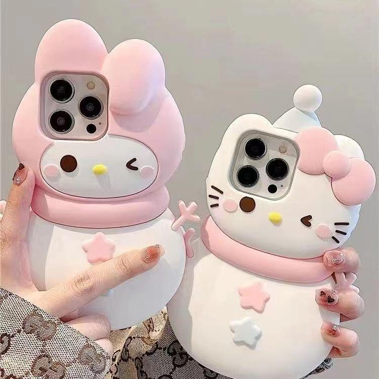 iPhone15 ケース Hello Kitty 型 キャット シリコン ソフトiPhoneX 用 アイフォン カバー スマホ アイホン カメラレンズ保護 携帯電話ケース カープルお揃い ...