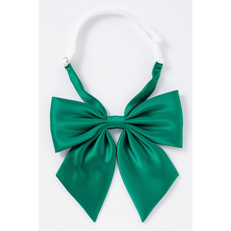 HANECTONE 制服 リボン スクールリボン 無地 サテン 大きめ レディース 女子 エンジ ネイビー グリーン ブラウン サックス 通学 学生 ハネクトーン 2010 : カンコー ...