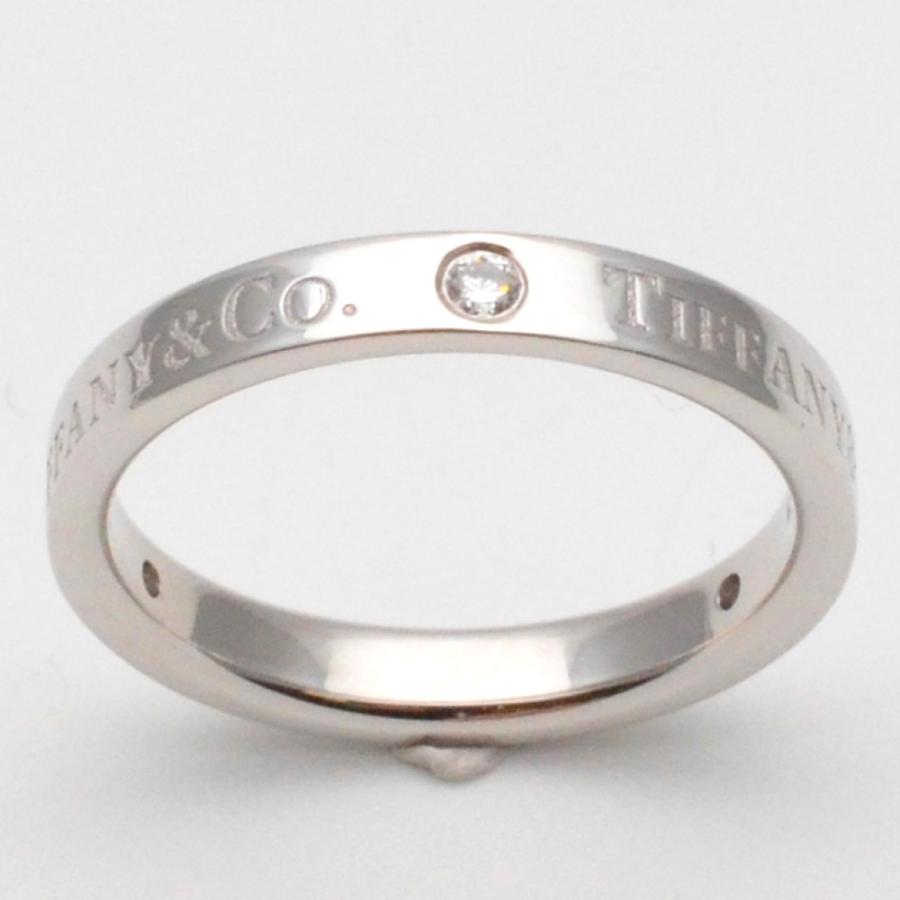 TIFFANY&Co. TIFFANY&Co. ティファニー フラットバンドリング3Pダイヤ Pt950 ダイヤモンド石目なし 約11号 約4.9g ジュエリー アクセサリー 【中古 ...