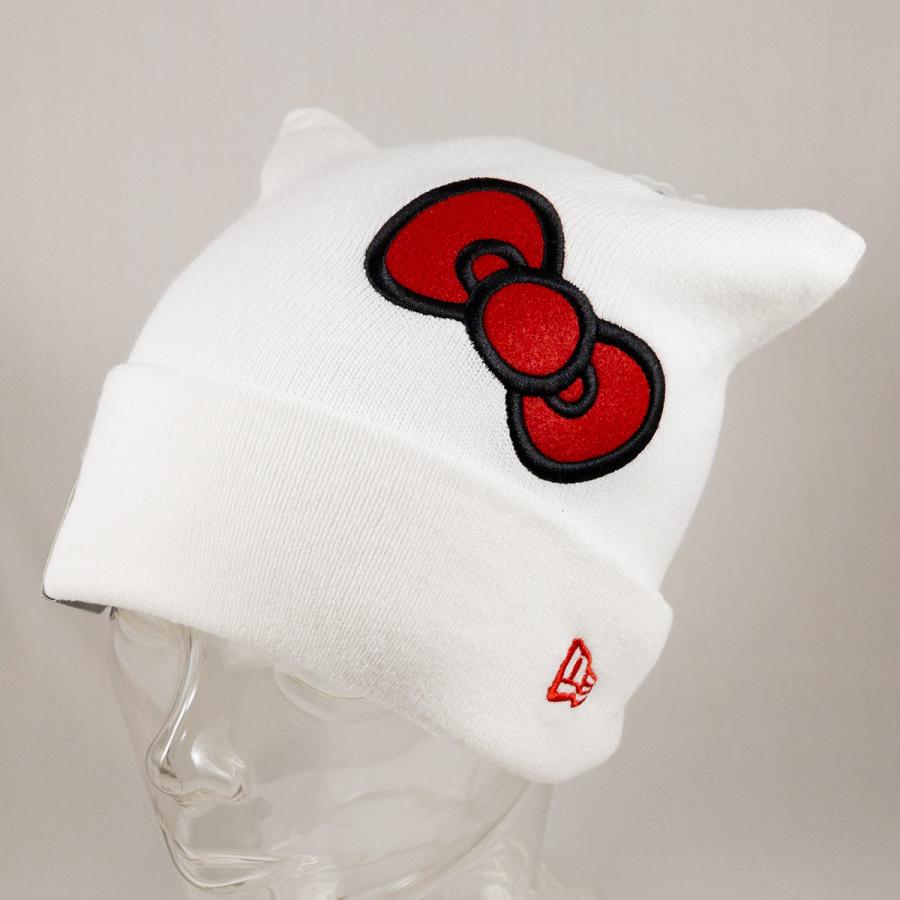 NEW ERA ニューエラ NEWERA×ハローキティ コラボ 帽子 ニット帽 スクエアニット HELLO KITTY ハローキティ ホワイト ...