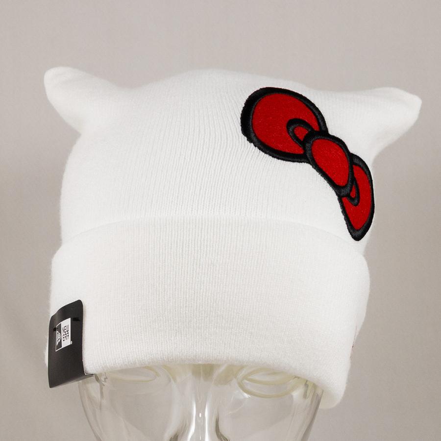 NEW ERA ニューエラ NEWERA×ハローキティ コラボ 帽子 ニット帽 スクエアニット HELLO KITTY ハローキティ ホワイト ...