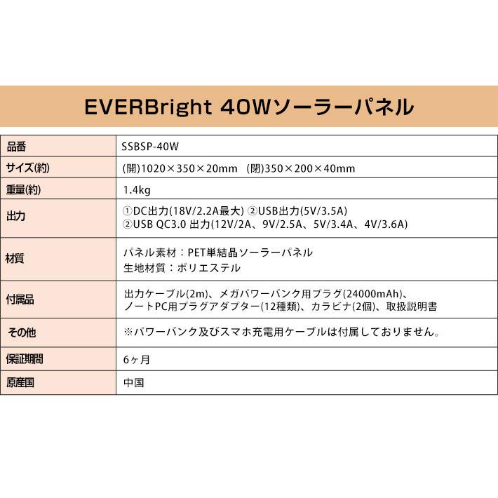 EVERBright スーパーメガパワーステーション スーパーメガパワーバンク2 40Wソーラーパネル セット SSBSMPB2 ポータブル電源 コンパクト 充電 発電 ラッピング ...