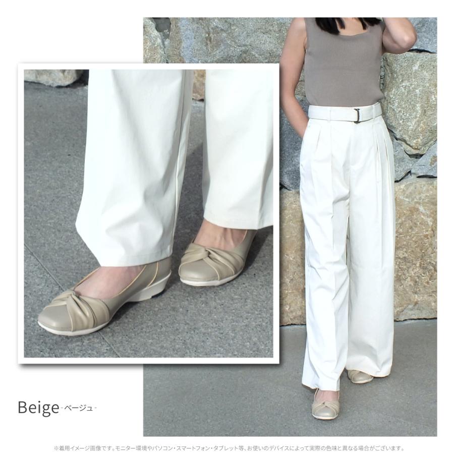 REFRESH WALK リフレッシュウォーク パンプス コンフォート 4E 幅広設計 超軽量 ウェッジソール ツイストリボン 外反母趾 高屈曲 防滑 フォーマル オフィス ...