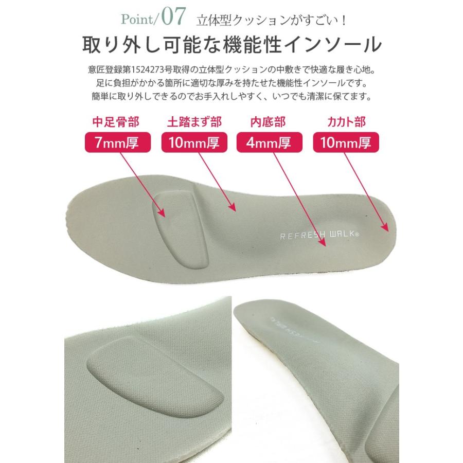 REFRESH WALK リフレッシュウォーク スニーカー コンフォート ウェッジソール クッションインソール 4E 幅広設計 軽量 屈曲 防滑 婦人靴 レディース ...