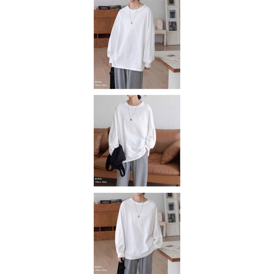 KAREI ロンT 綿100% レディース カットソー ティーシャツ 無地 長袖 Tシャツ ロング チュニック ビッグ ドルマン ルーズ 大きいサイズ きれいめ トップス : 夏黎 - 通販 ...