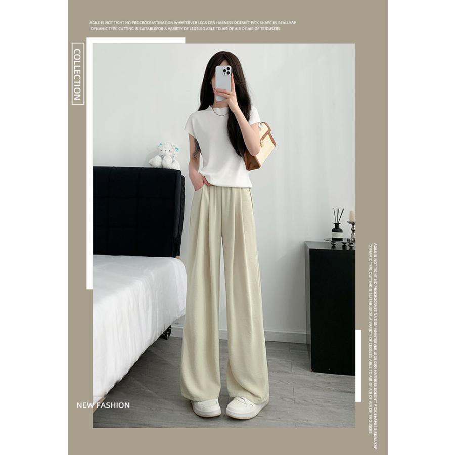 KAREI さら・てろワイドパンツ 選べる丈感 3タイプ レディース タック入りパンツ リラックスパンツ : 夏黎 - 通販 - Yahoo!ショッピング