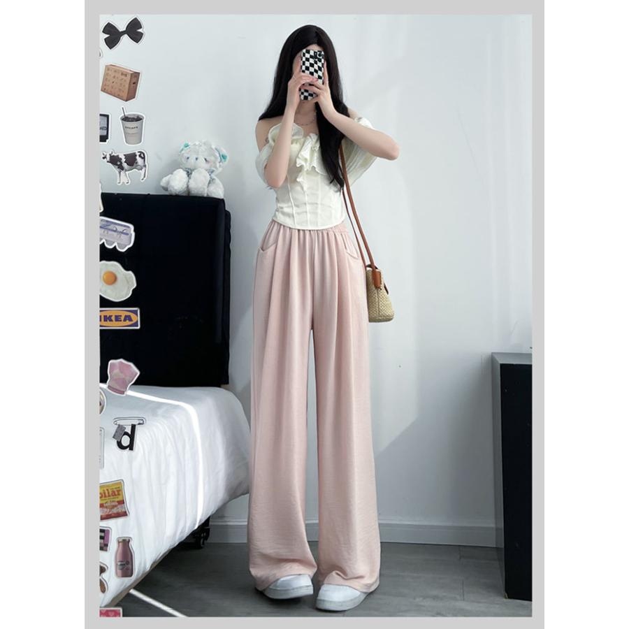 KAREI さら・てろワイドパンツ 選べる丈感 3タイプ レディース タック入りパンツ リラックスパンツ : 夏黎 - 通販 - Yahoo!ショッピング
