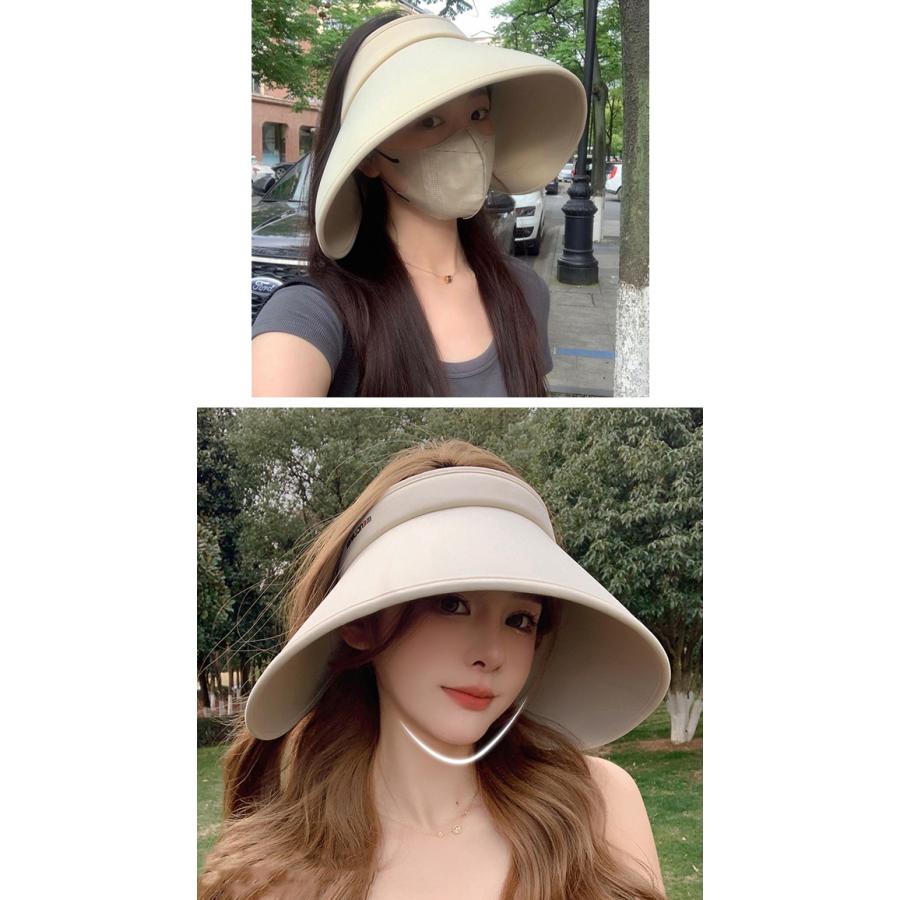 KAREI ツバ広サンバイザー 紫外線対策 熱中症対策 日焼け防止 日よけ UVカット レディース サンバイザー : 夏黎 - 通販 - Yahoo!ショッピング