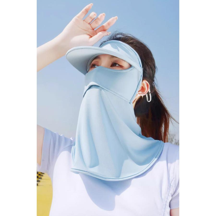 KAREI 冷感フェイスカバー サンバイザー レディース UVカット UVケア 紫外線対策 日焼け防止 日焼け対策 UV対策 : 夏黎 - 通販 - Yahoo!ショッピング