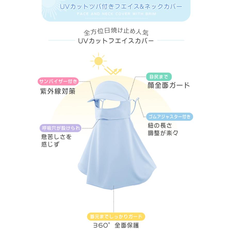 KAREI 冷感フェイスカバー サンバイザー レディース UVカット UVケア 紫外線対策 日焼け防止 日焼け対策 UV対策 : 夏黎 - 通販 - Yahoo!ショッピング