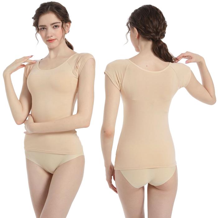 Karly Shop 汗取りインナー 汗ジミ対策 汗取りパッド付き 吸汗 汗染み わきが対策 脇汗 フレンチ袖 半袖 汗とり hd013 :hd013:Karly Shop 2 - 通販 ...