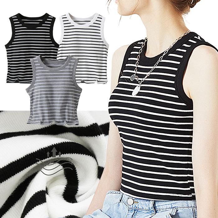カップ付き タンクトップ ボーダー 綿 厚手 コットン クルーネック クロップドタンク 腰丈 ショート丈トップス レディース ブラトップ rr-006 :rr-006:KarlyShop ...