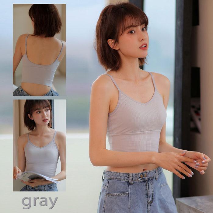 カップ付き キャミソール ショート丈 ブラトップ へそ出し 背中みせ 見せブラ ノンワイヤー 綿 シンプル おしゃれ 可愛い レディース yy11 :yy11:KarlyShop import ...