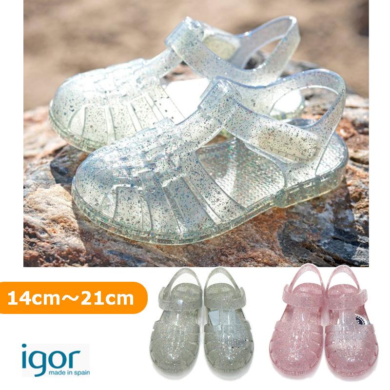 イゴール igor サンダル クラシカ クリスタルグリッター CLASICA CRISTAR GRIT ローズ クリア 24-32 ...