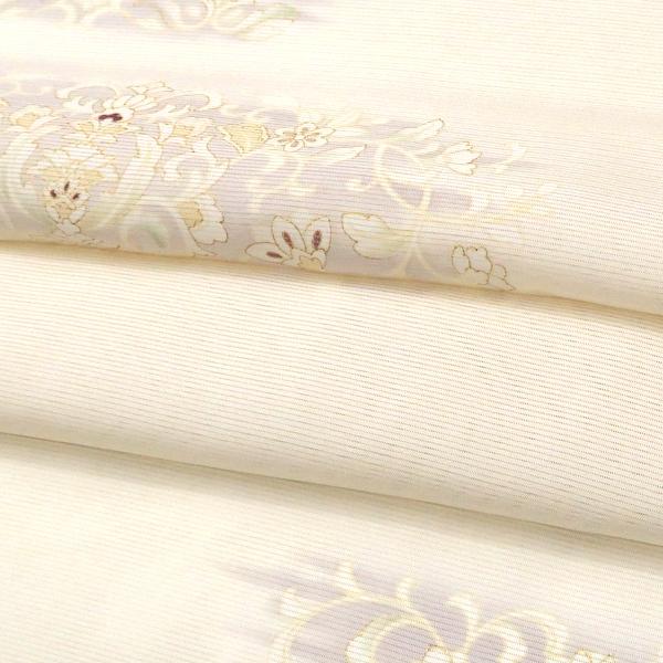 10%OFFクーポンあり 夏絽付下訪問着 ベージュ 十日町有名メーカー 仕立て付き 新品 販売 購入 着物 正絹 刷毛目 花唐草 礼装用 反物 ...