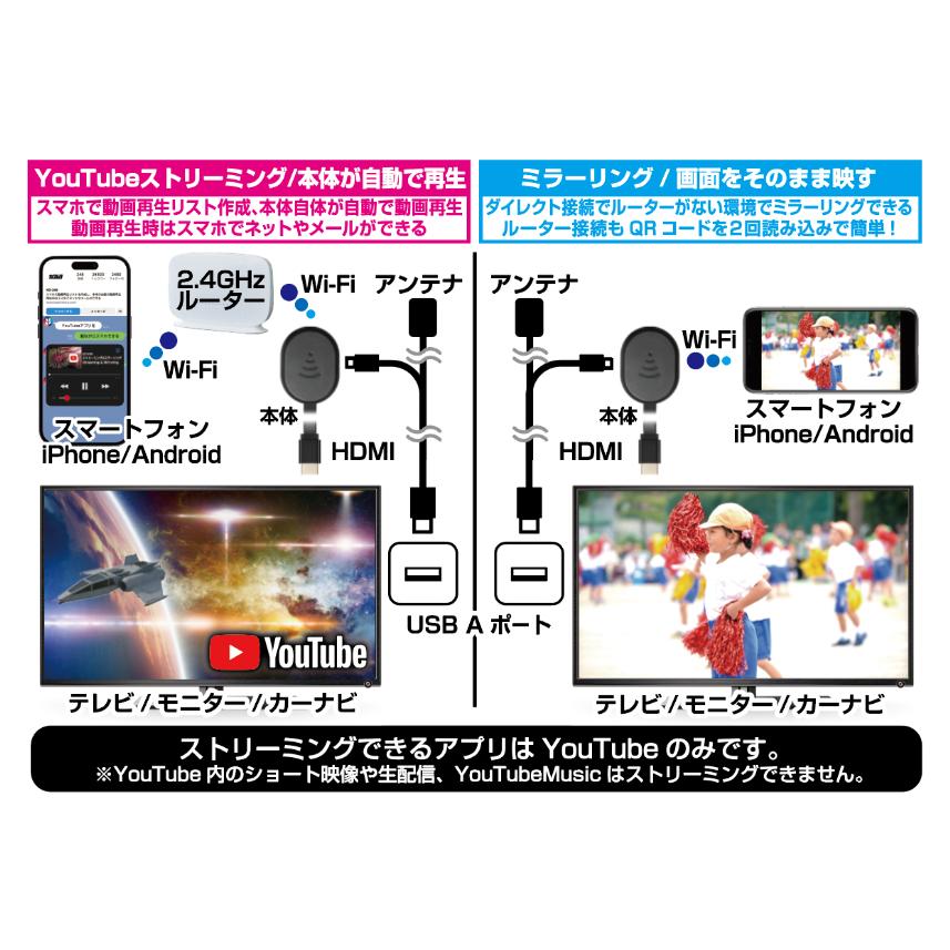 Miracast YouTubeストリーミング ワイヤレス HDMI(KD248) : ネットショップカシムラ - 通販 - Yahoo!ショッピング