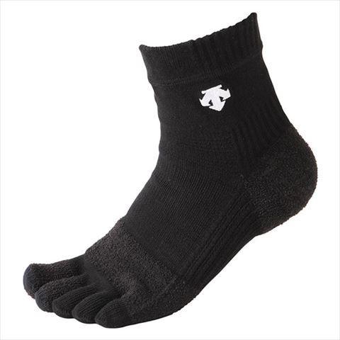 デサント（DESCENTE） 5FINGER SUPER SHORT SOCKS 5本指スーパーショートソックス ブラク/ホワイト ...