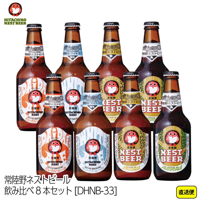 【送料無料】那珂市 木内酒造 常陸野ネストビール飲み比べ8本セット[DHNB-33] 最適 人気 贈り物 手土産 贈答用 高級 おすすめ 酒 ...