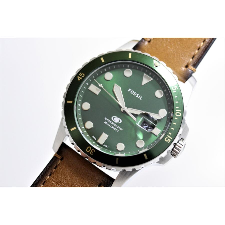 FOSSIL（フォッシル） ビンテージ・グリーン・ダイバーズデザイン 正規代理店商品 メンズ 70'sスキンダイバー 腕時計 100m防水 ...
