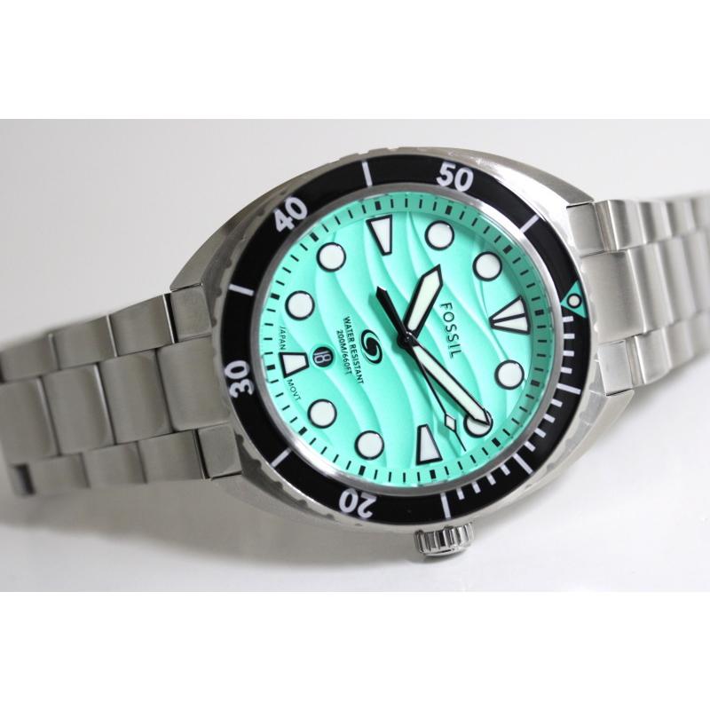 FOSSIL フォッシル BREAKER ブレーカー200m防水ダイバーズ・クォーツ腕時計 メンズウォッチ 男性用腕時計 ミントグリーン ...