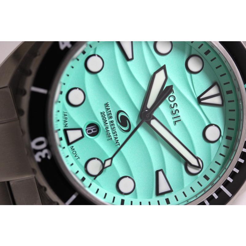 FOSSIL フォッシル BREAKER ブレーカー200m防水ダイバーズ・クォーツ腕時計 メンズウォッチ 男性用腕時計 ミントグリーン ...