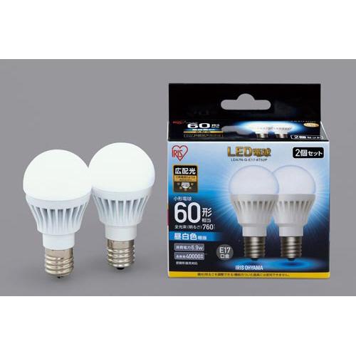 アイリスオーヤマ LED E17 広配光60形 昼白色 2個入 : カウモール - 通販 - Yahoo!ショッピング